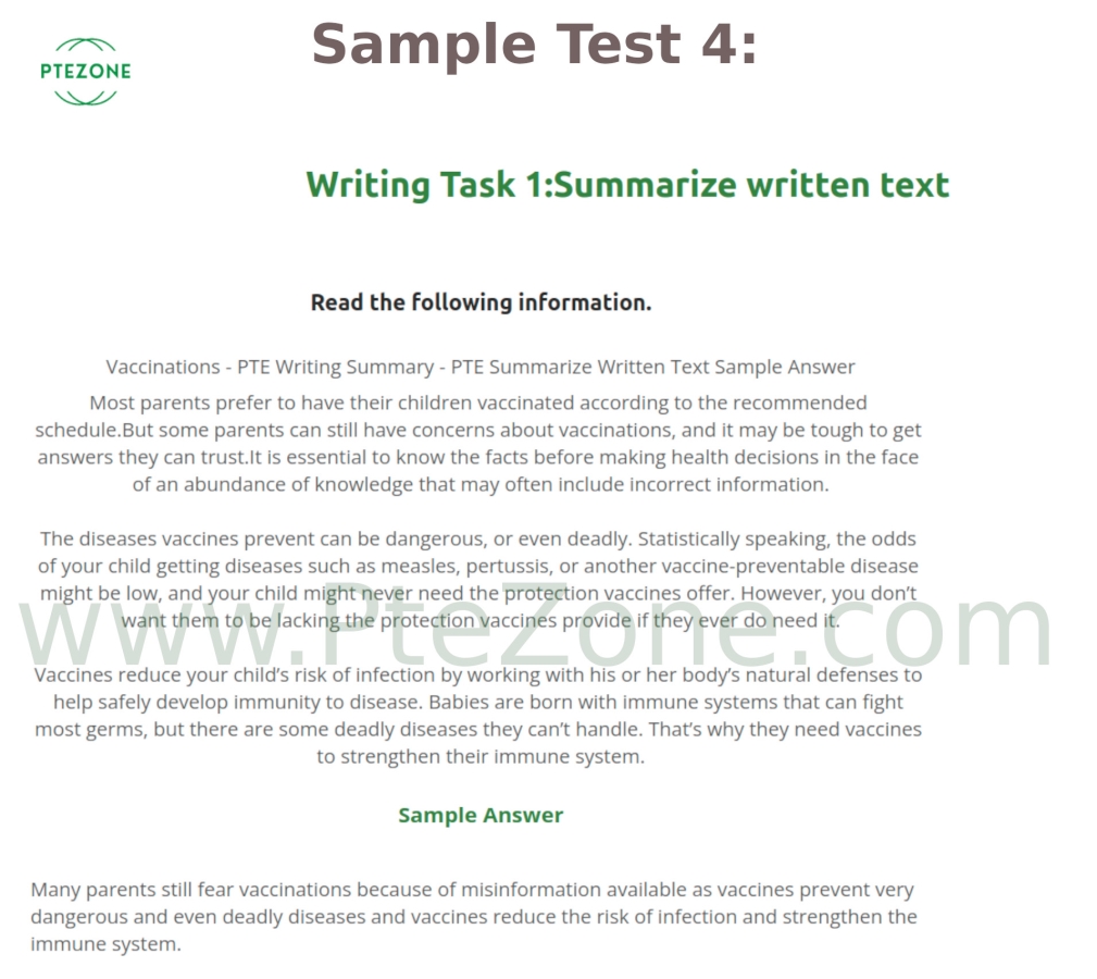 PTE Summarize Written Text Task Sample 4: – FreePTETest