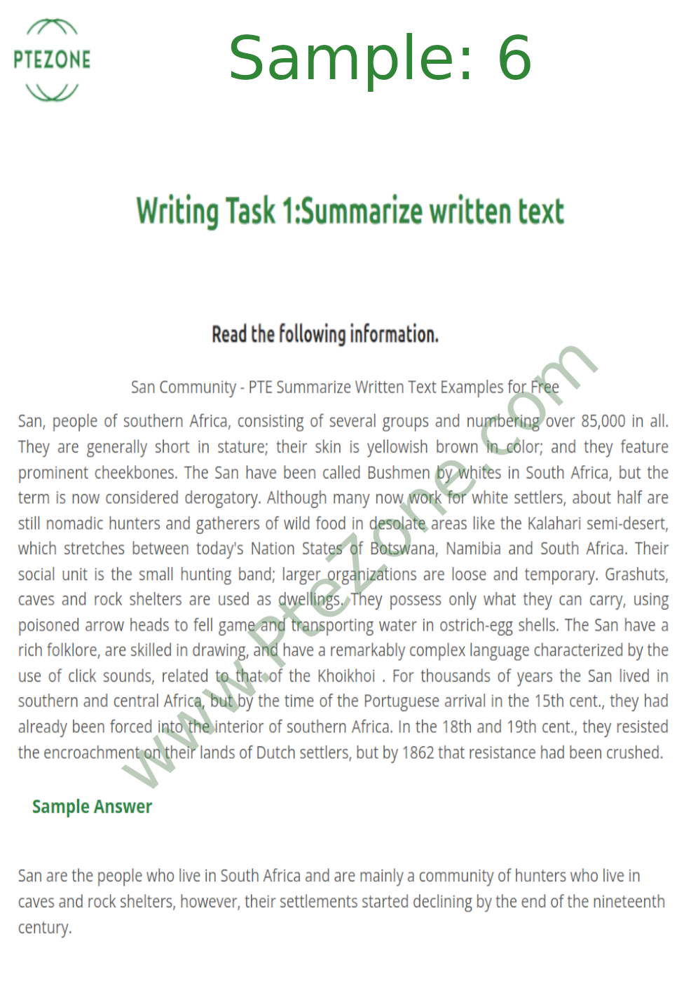 PTE Summarize Written Text Task Sample 6: - FreePTETest
