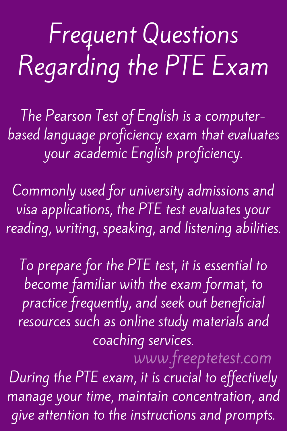 Frequent Questions Regarding the PTE Exam - Free Pte Mock Practice Test ...